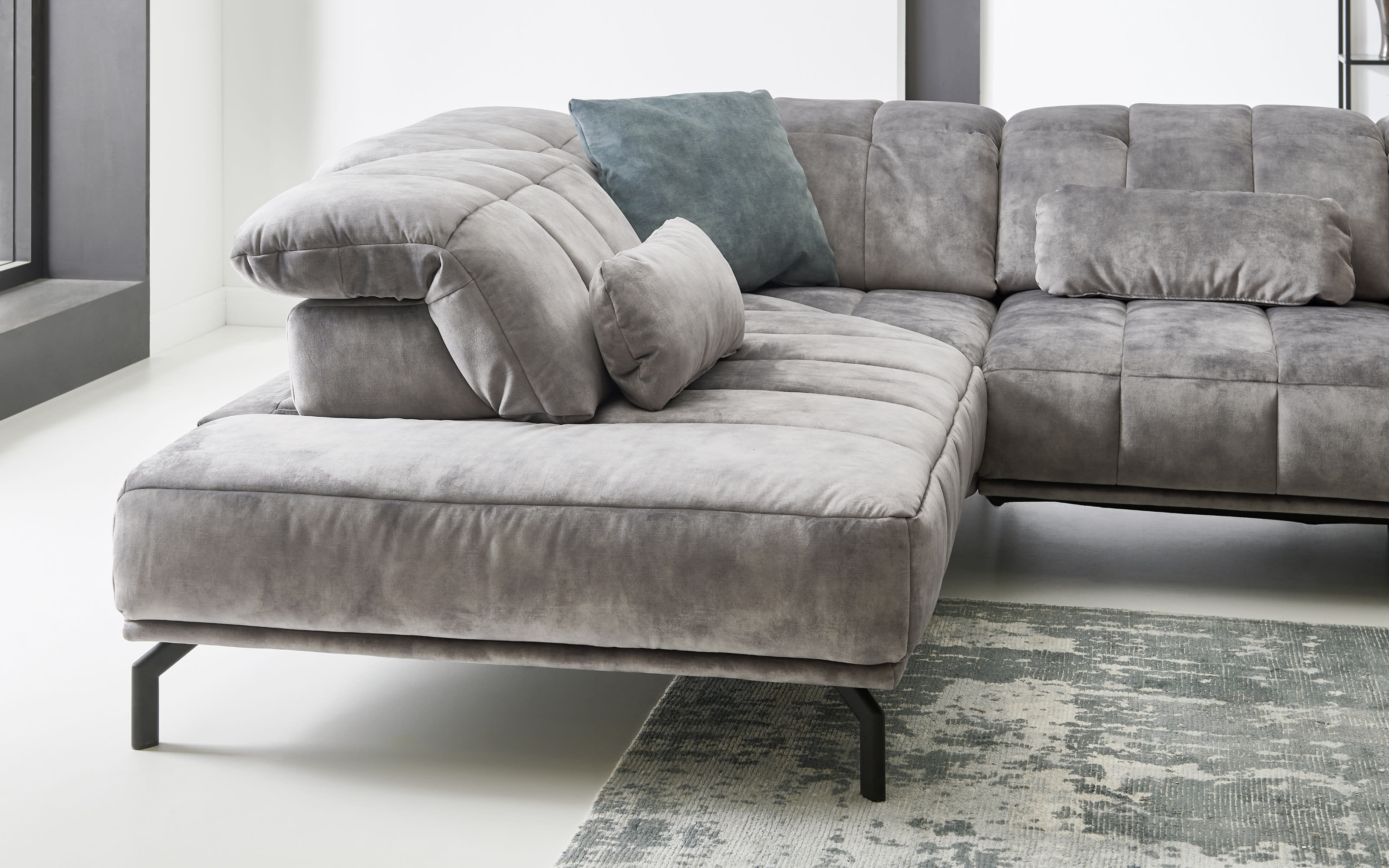 Wohnlandschaft MP-IN20128, silber, inkl. Kopfpolsterverstellungen online bei Hardeck kaufen