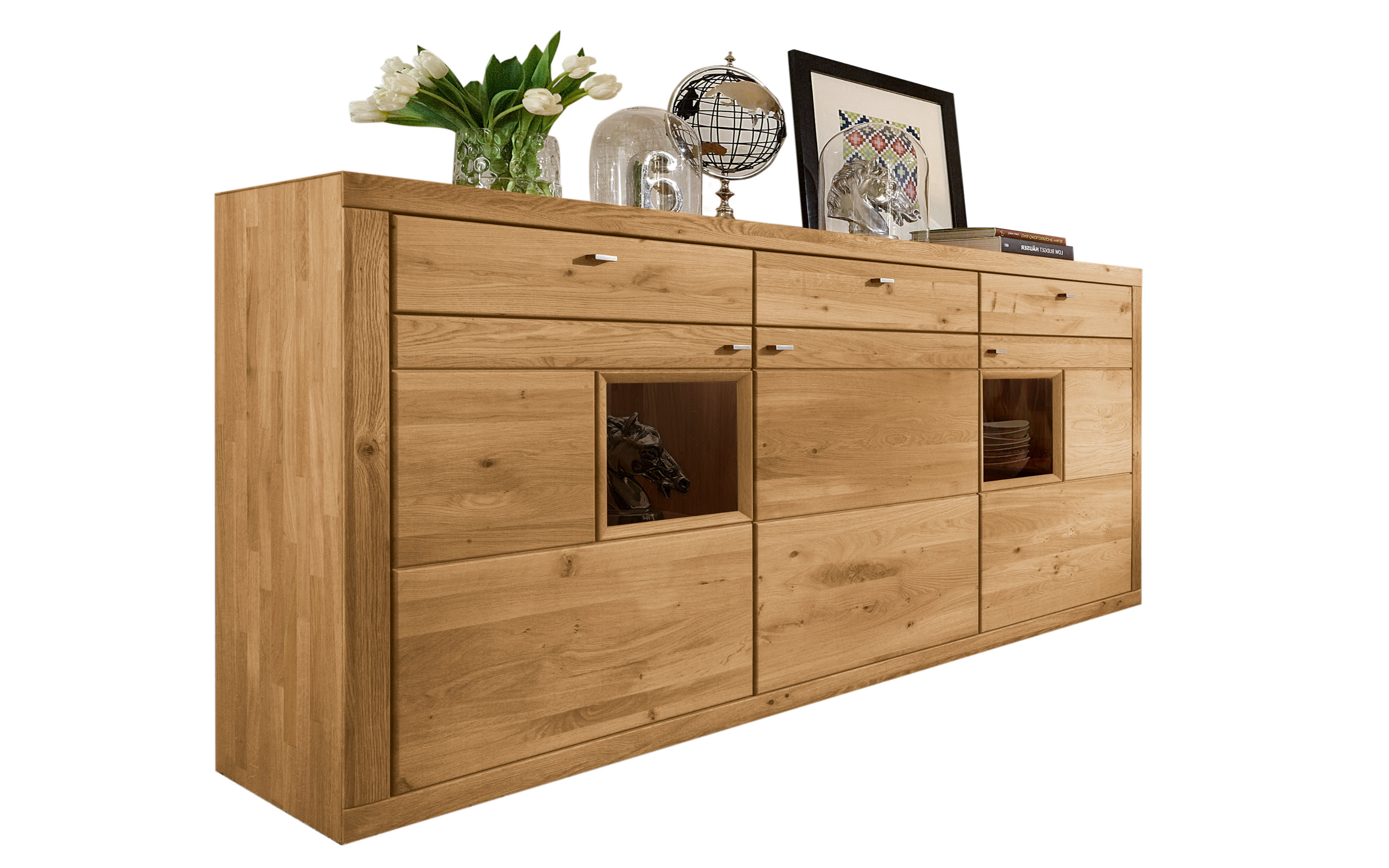 Highboard Aurum, Wildeiche massiv soft gebürstet online bei Hardeck kaufen
