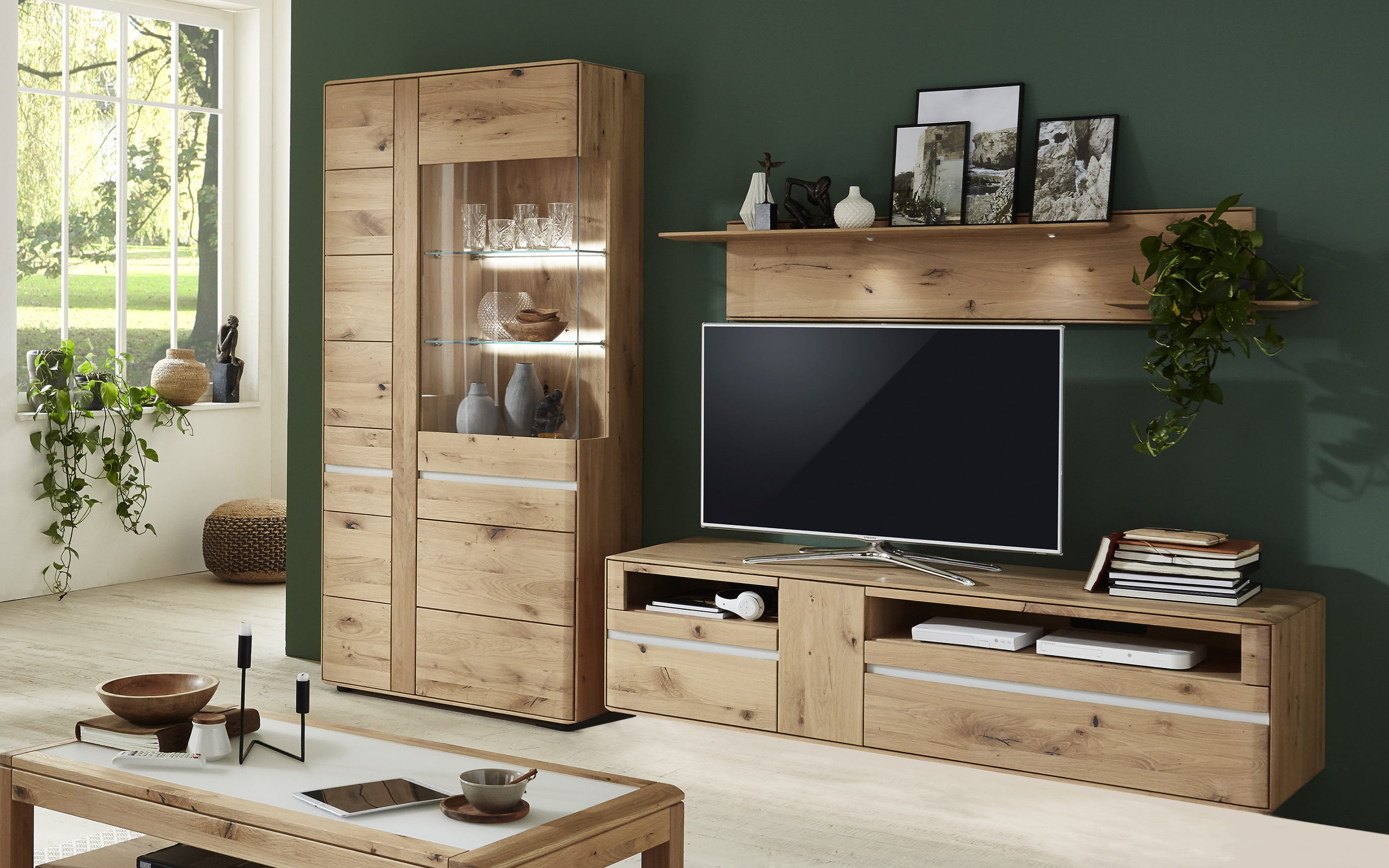 Wohnwand Danora Plus, Astbuche bianco geölt massiv online bei Hardeck ...