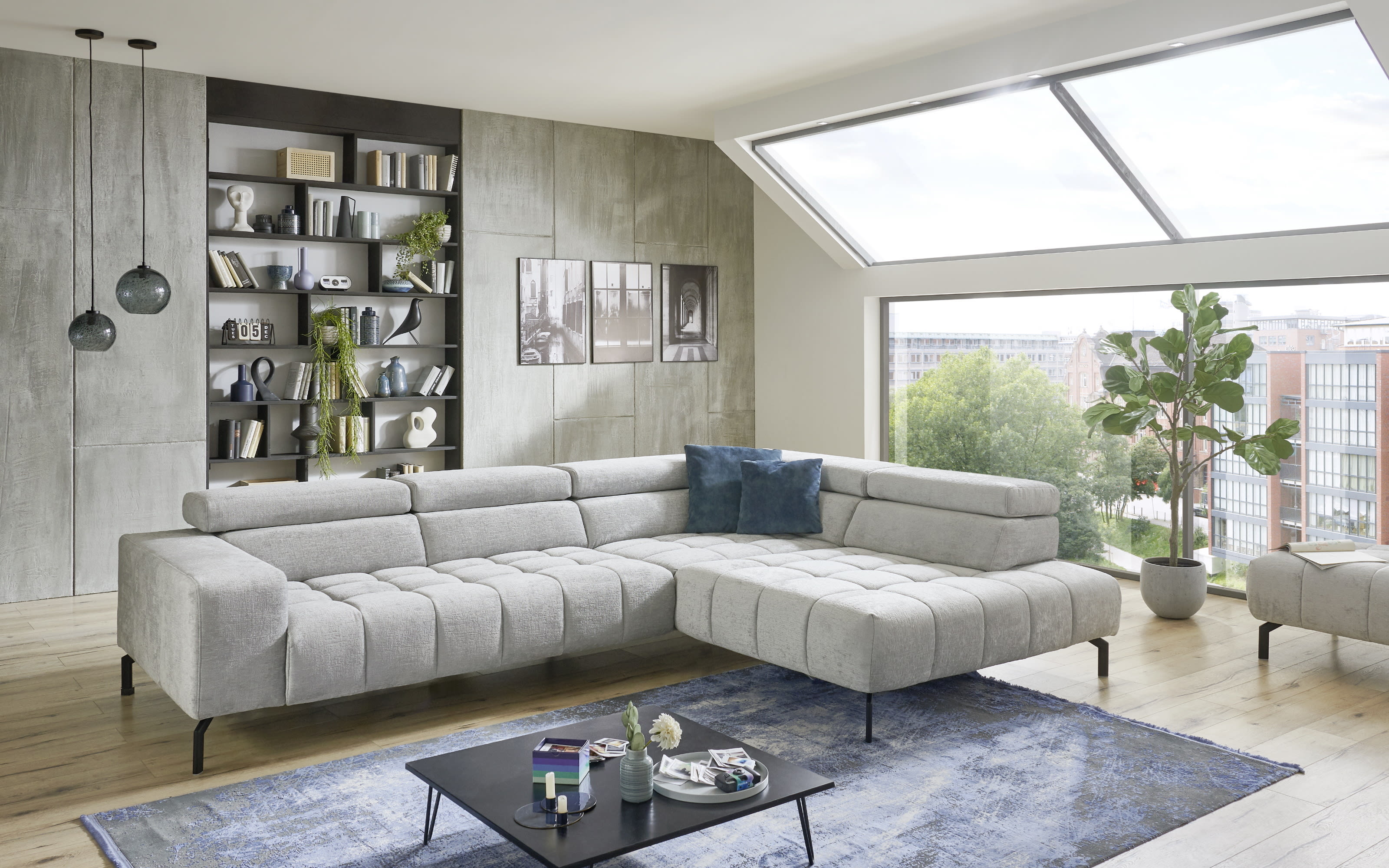 Wohnlandschaft MP-IN23009, silber, inkl. Kopfteilverstellungen online bei Hardeck kaufen