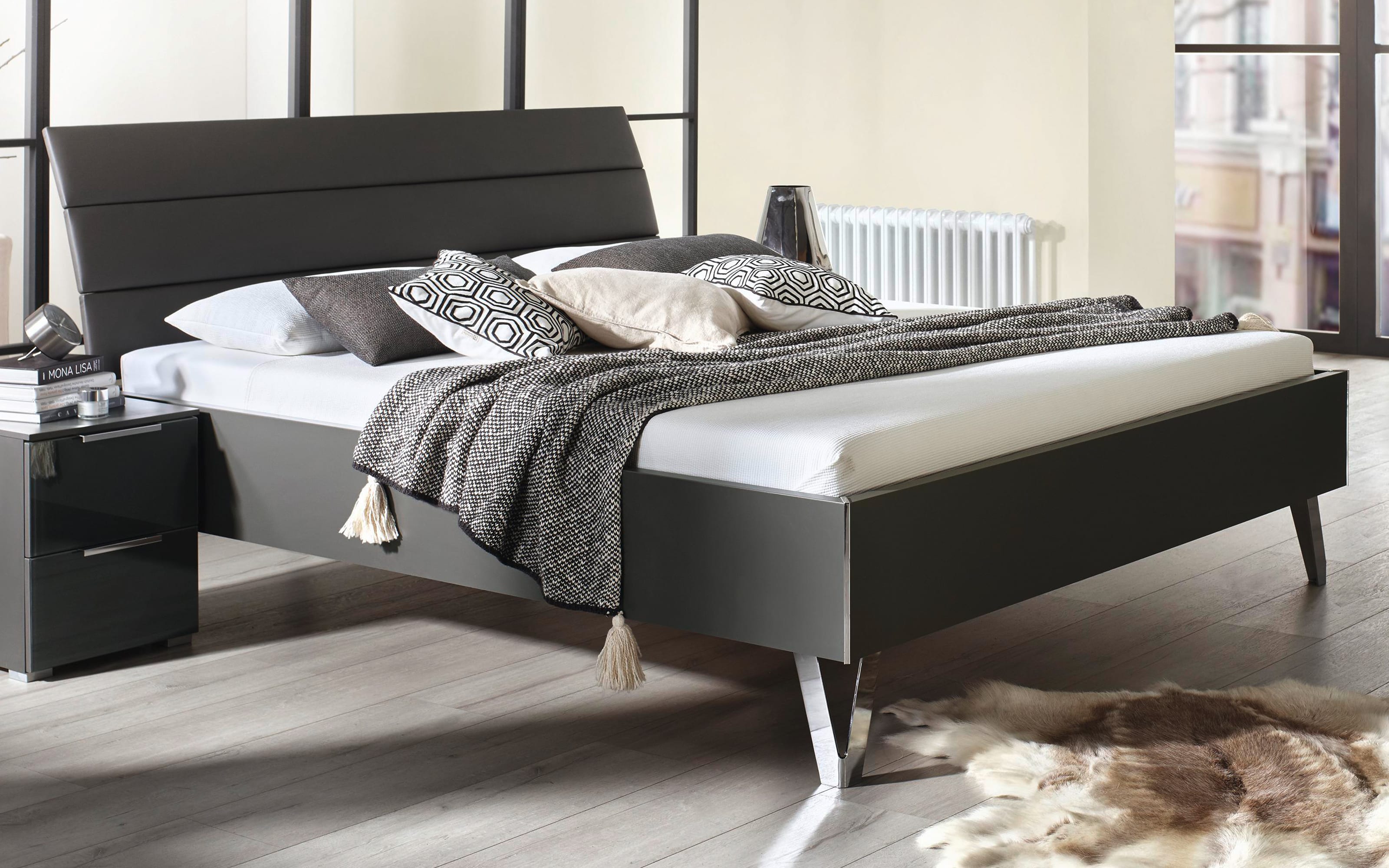 Bettgestell Lito, graphit, 180 x 200 cm, mit Polsterkopfteil online bei ...