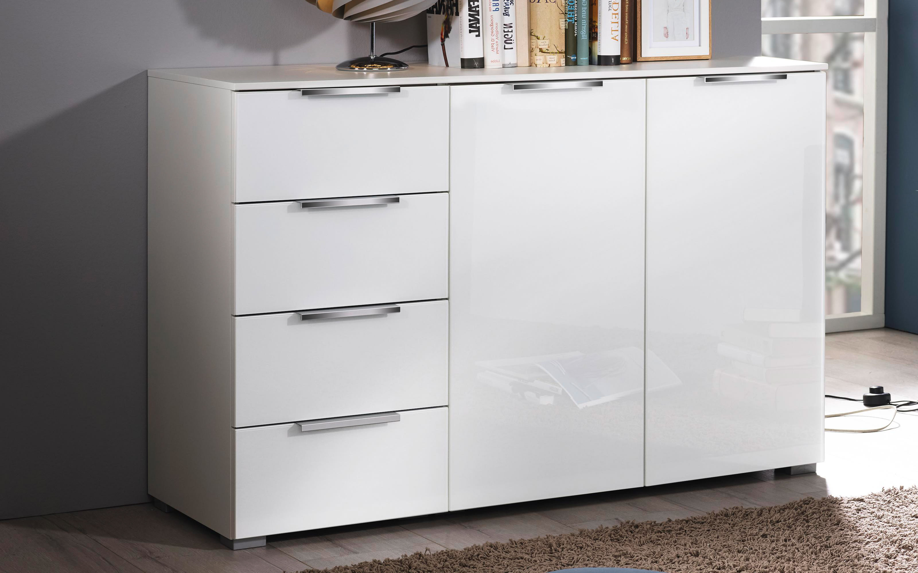 Kommode Allstars, Kristallweißglas/weiß, 120 x 81 cm online bei Hardeck ...