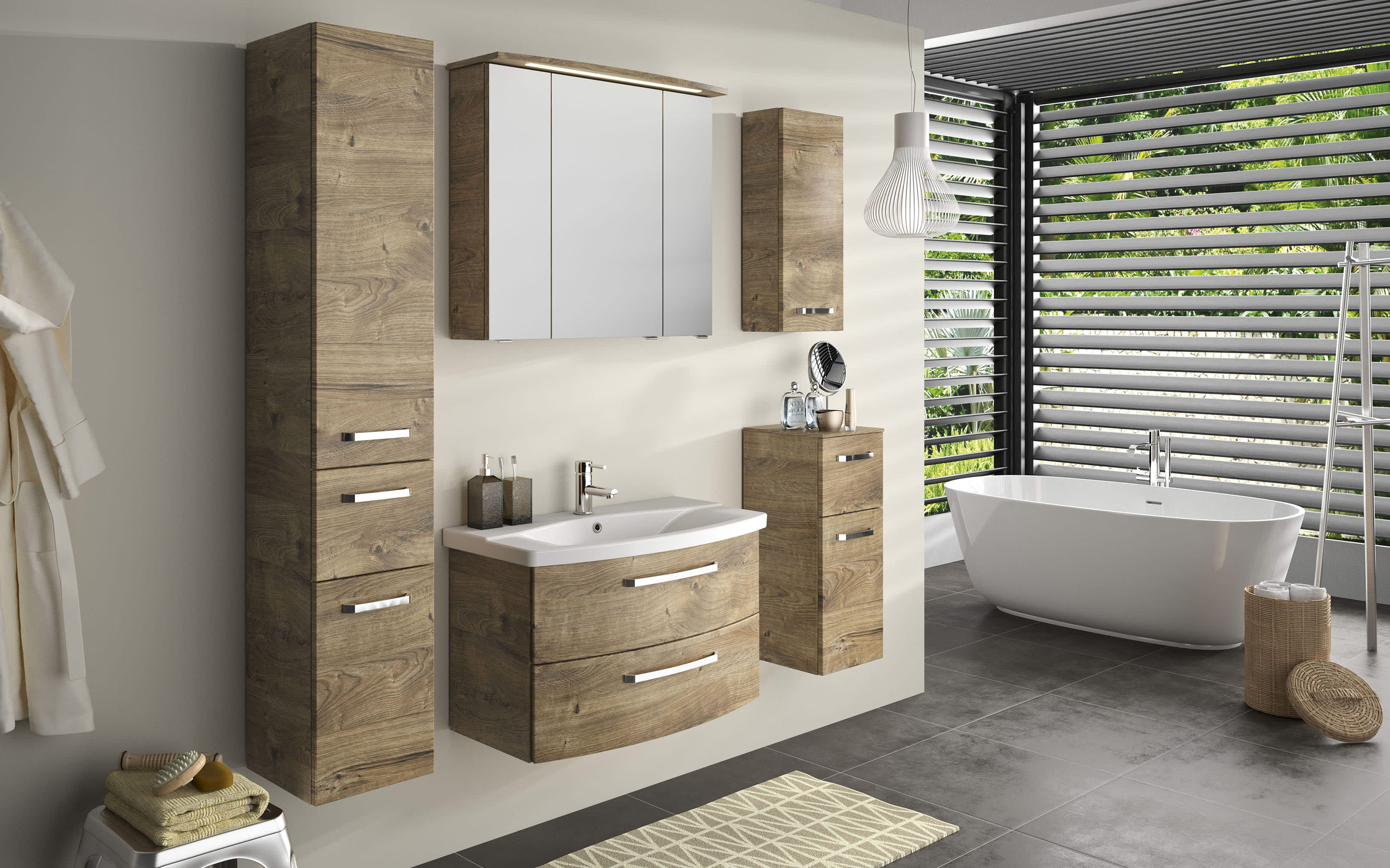 Bad-Einrichtung Fokus 4010, Eiche Ribbeck Nachbildung online bei ...