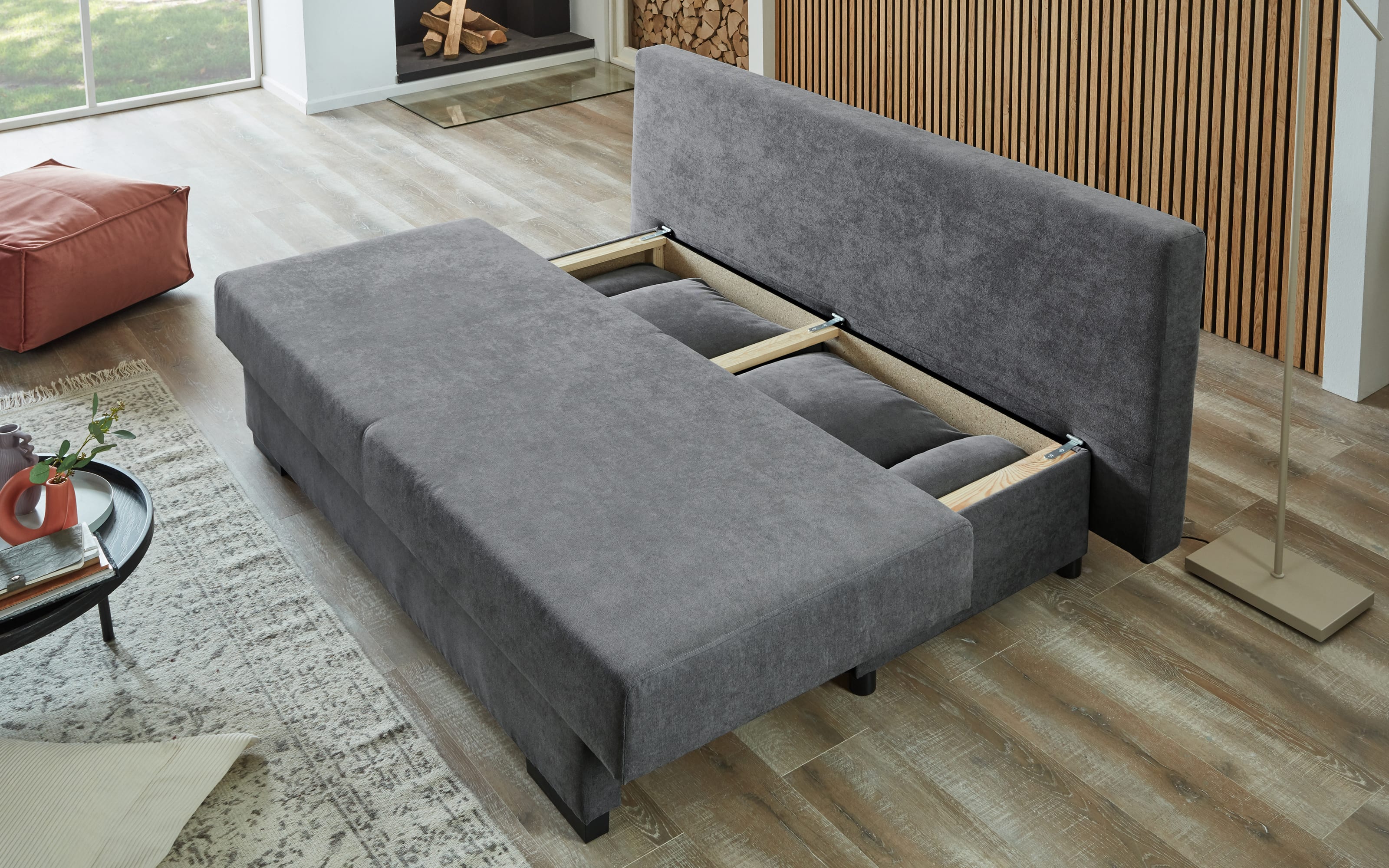 Schlafsofa SO120 Groningen, grau, 137 x 190 cm online bei Hardeck kaufen