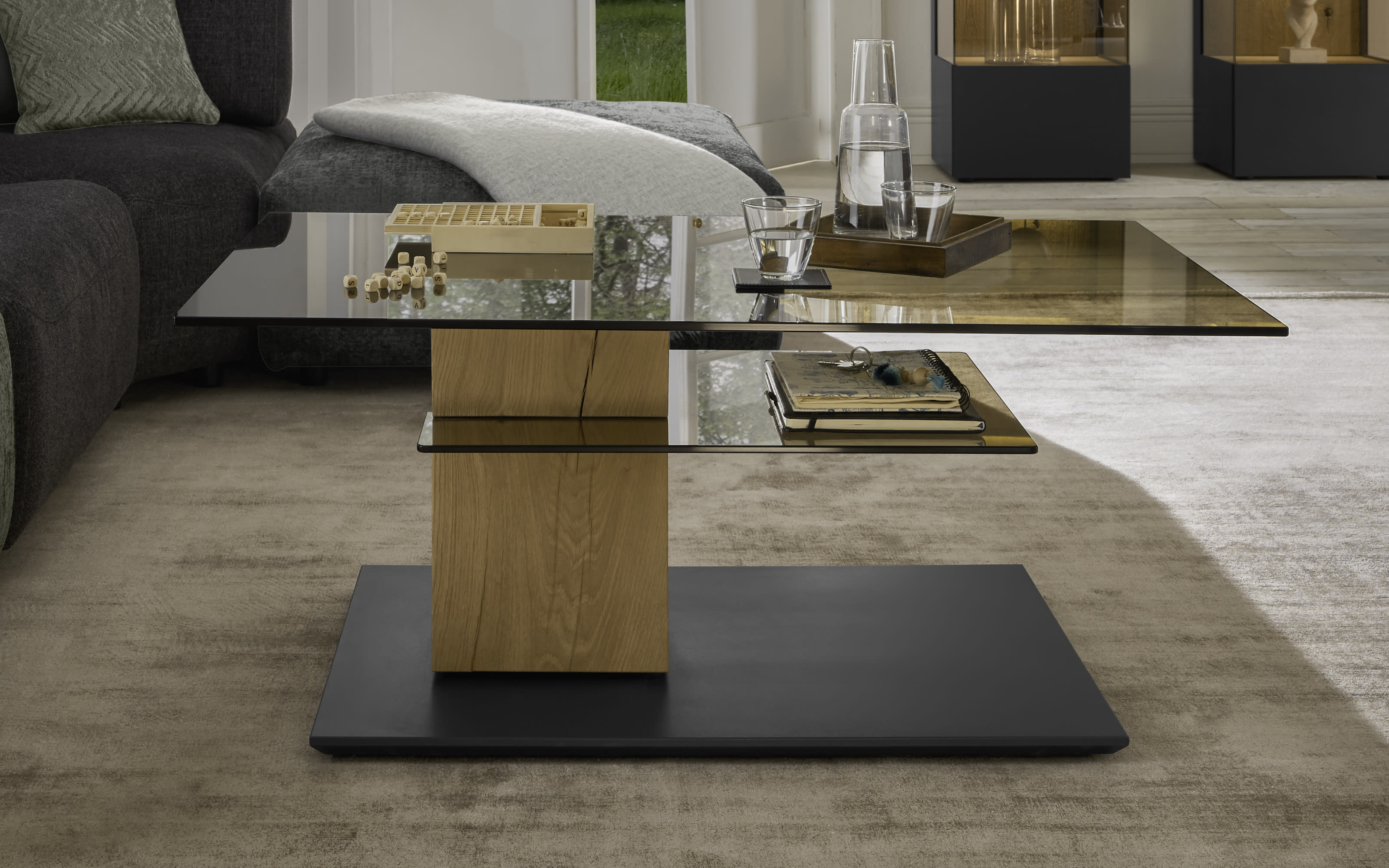 Couchtisch Trevio, Kerneiche umato, anthrazit online bei Hardeck kaufen